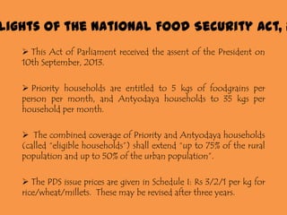 PDS and National Food Security Act,2013 | PPTX