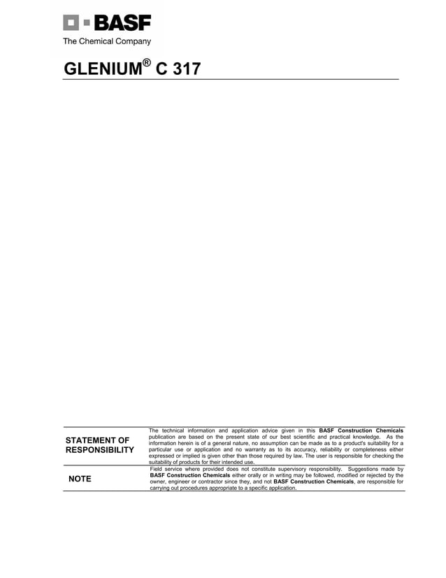 Pds glenium c 317 | PDF