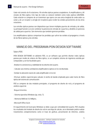 Software para redes opticas pasivas (PON) WDM | PDF