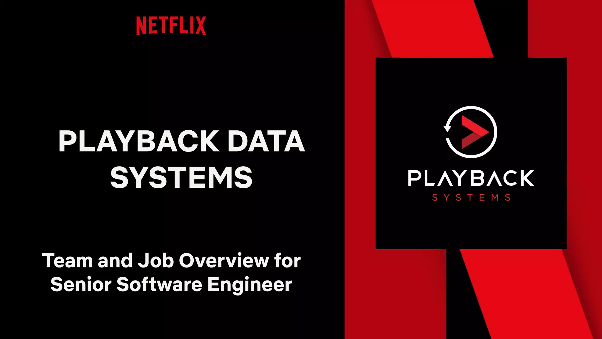 Senior Software Engineer Role at Playback Data Systems | PPT
