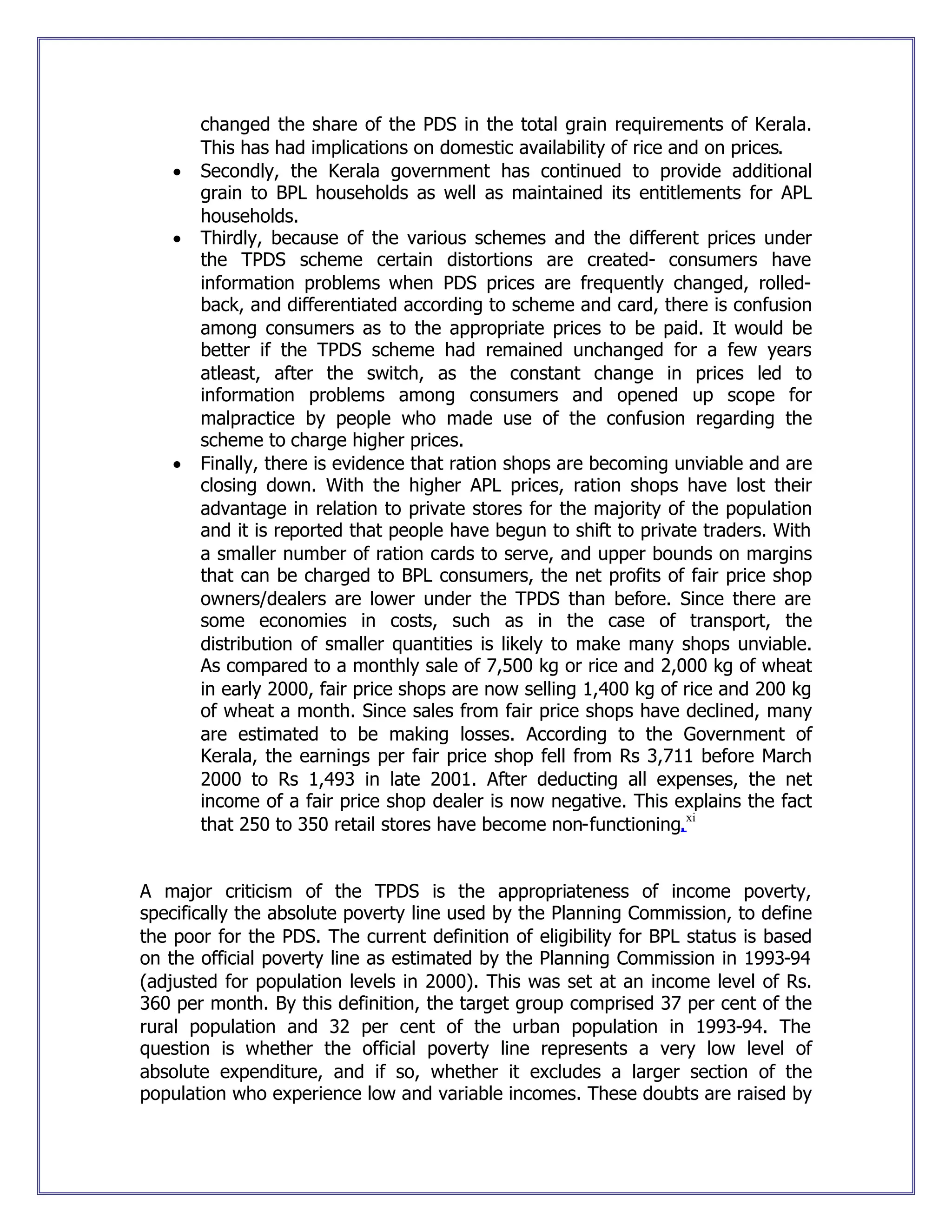 The PDS System in Kerala:A Review | PDF