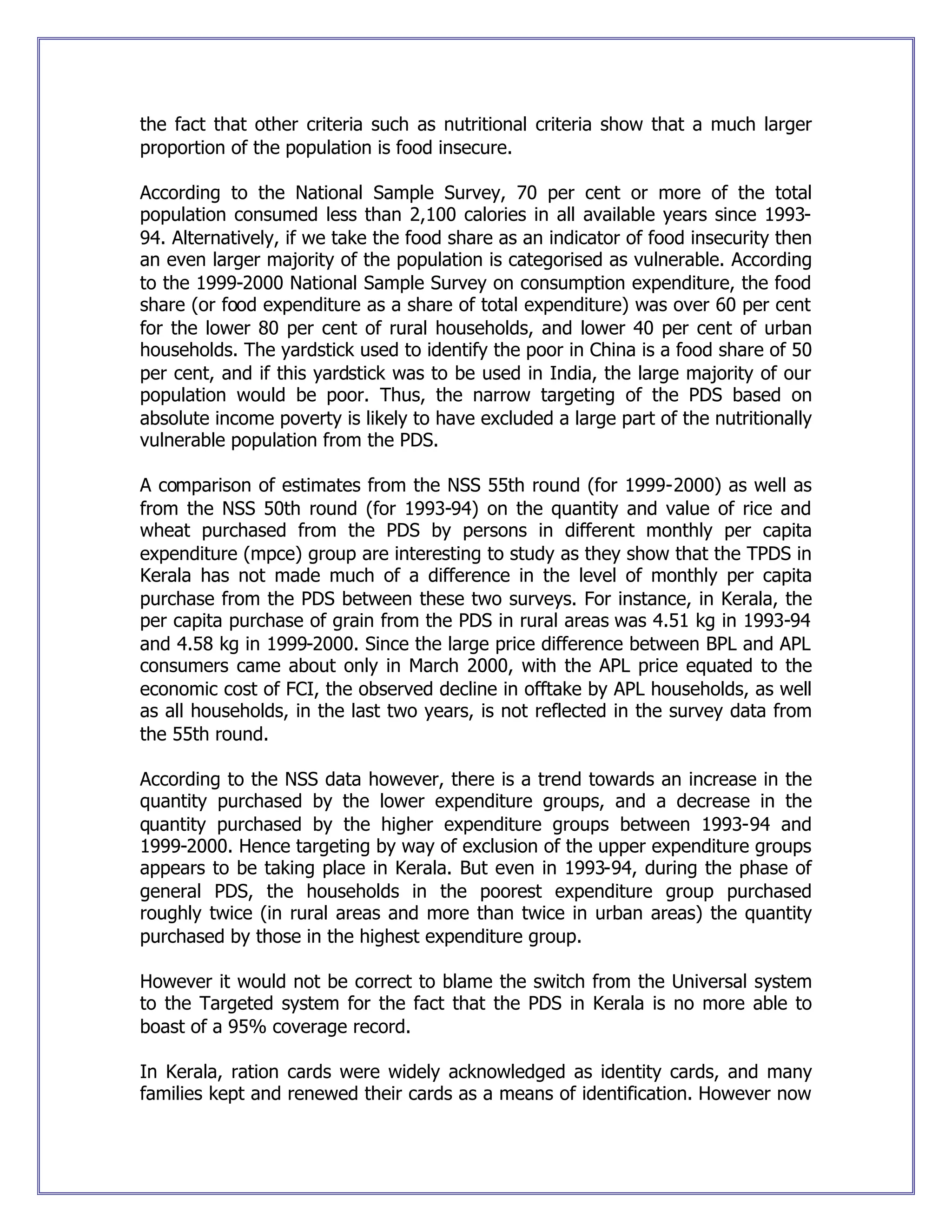 The PDS System in Kerala:A Review | PDF