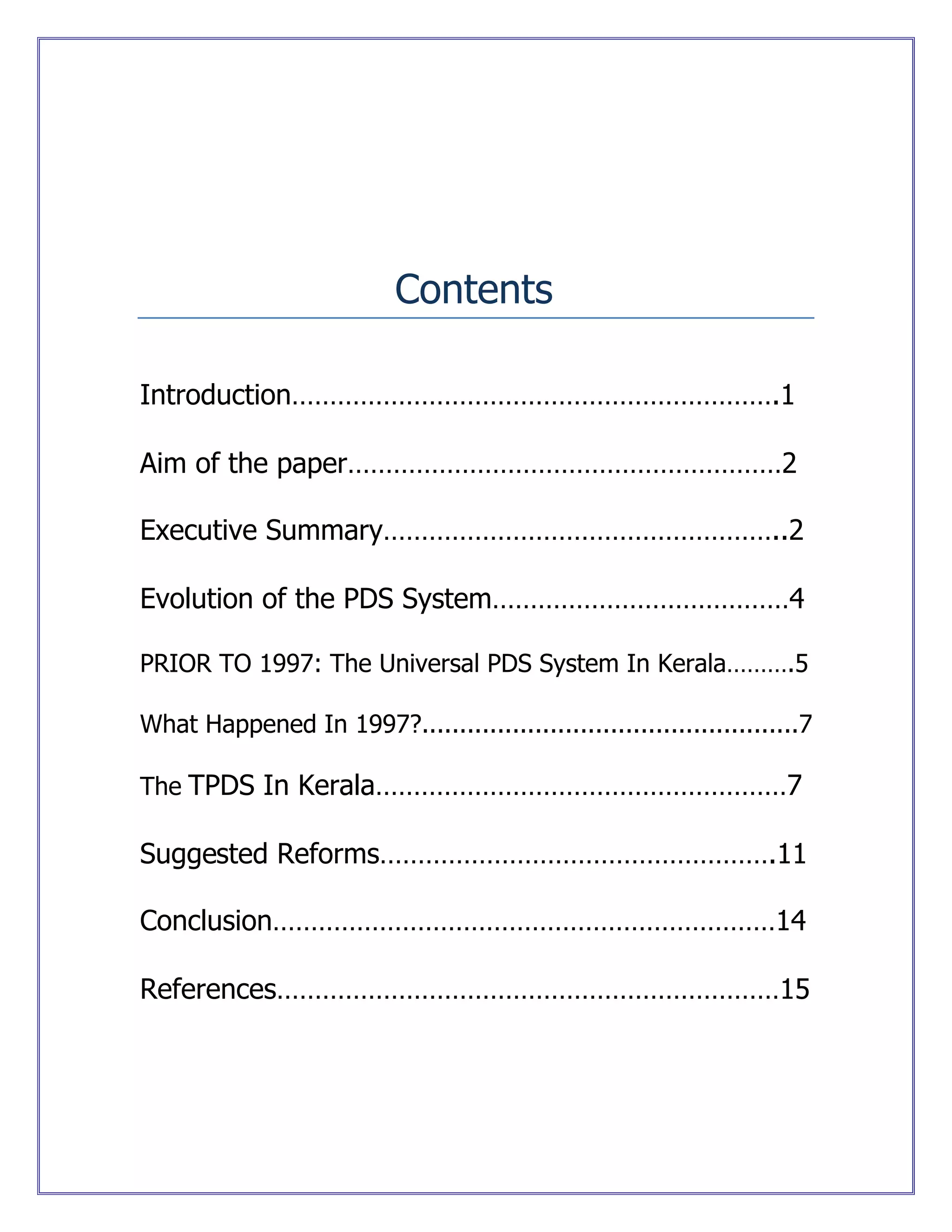 The PDS System in Kerala:A Review | PDF
