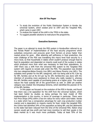 The PDS System in Kerala:A Review | PDF
