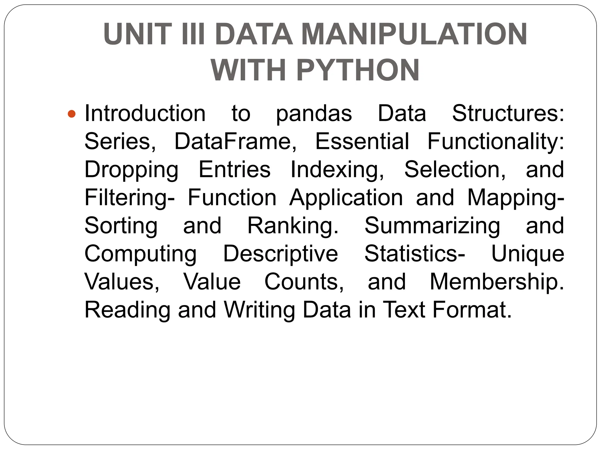 PDS Unit - 1 Introdiction to DS.ppt | Databases | Computer Software and Applications