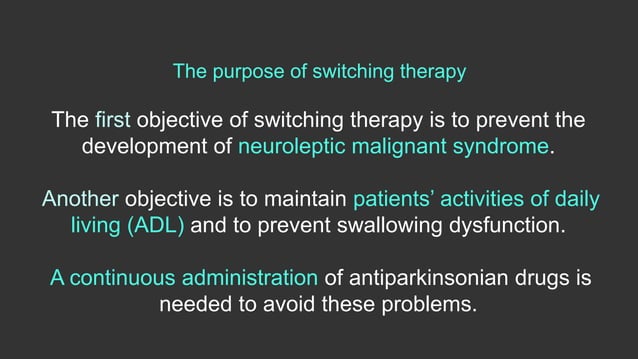 How to switch oral antiparkinsonian drugs to intravenous drugs in ...