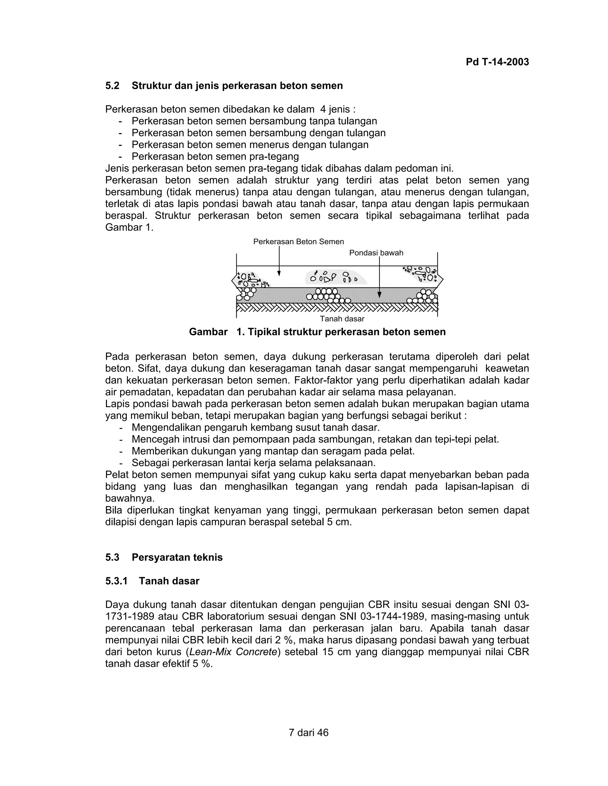 Pd t 14-2003 - perencanaan perkerasan jalan beton semen | PDF