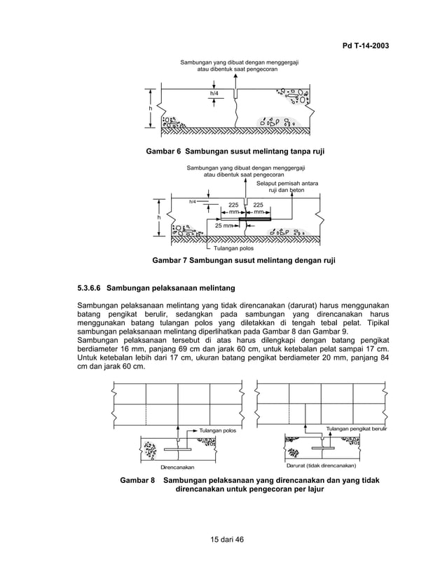 Pd t 14-2003 - perencanaan perkerasan jalan beton semen | PDF