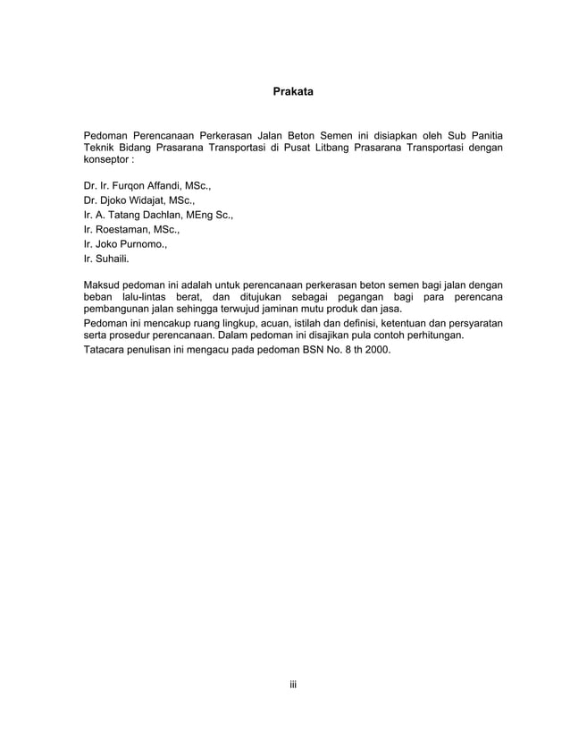 Pd t 14-2003 - perencanaan perkerasan jalan beton semen | PDF