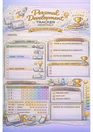Personality Development Tracker - Daily, Weekly, Monthly, Quarterly ...