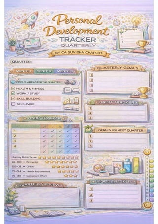 Personality Development Tracker - Daily, Weekly, Monthly, Quarterly ...