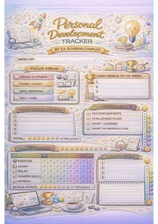 Personality Development Tracker - Daily, Weekly, Monthly, Quarterly ...