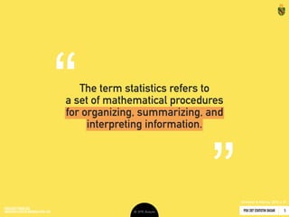 PDU 207 Basic Statistics: Introduction to Statistics | PPT