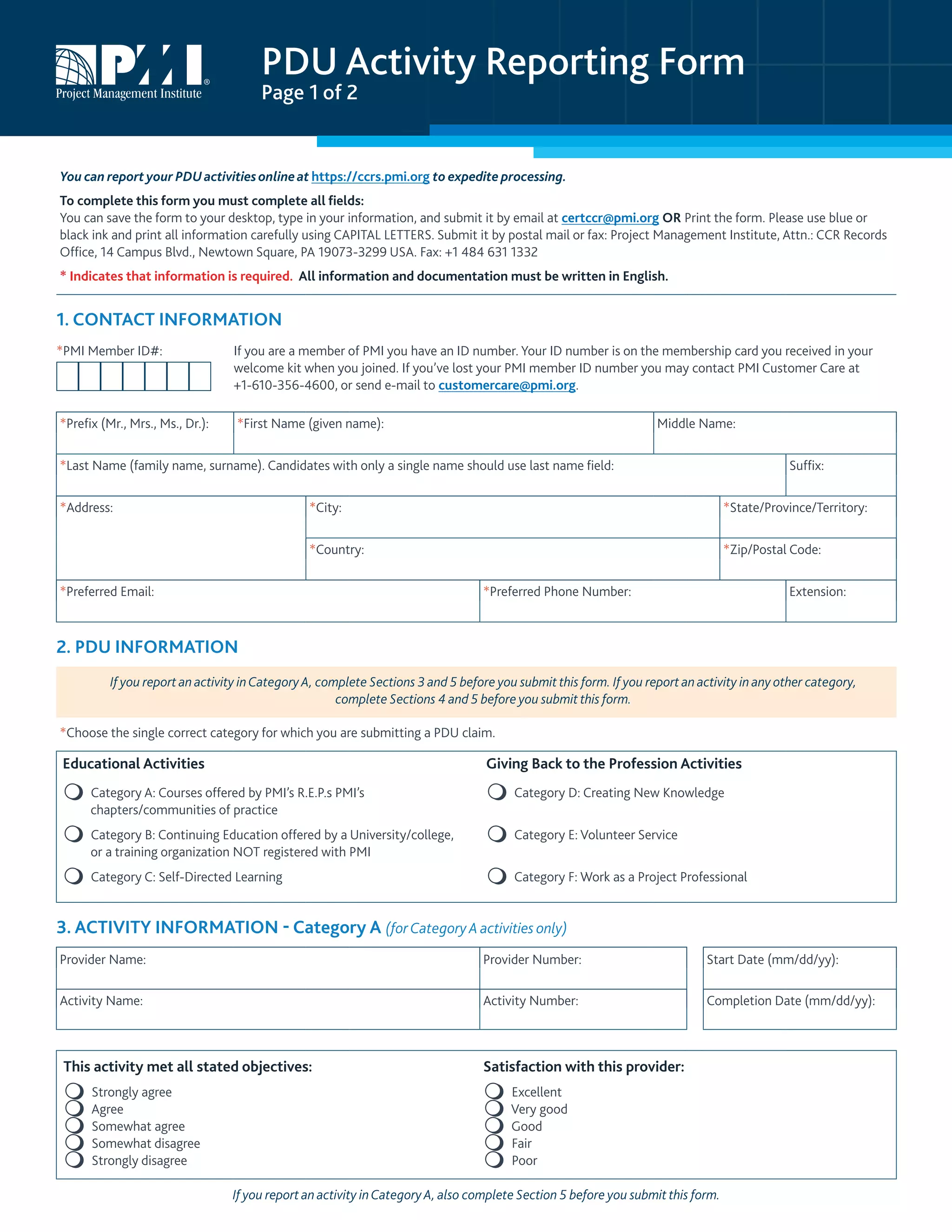 Pdu activity reporting form | PDF | Resume Writing and Advice | Job Search