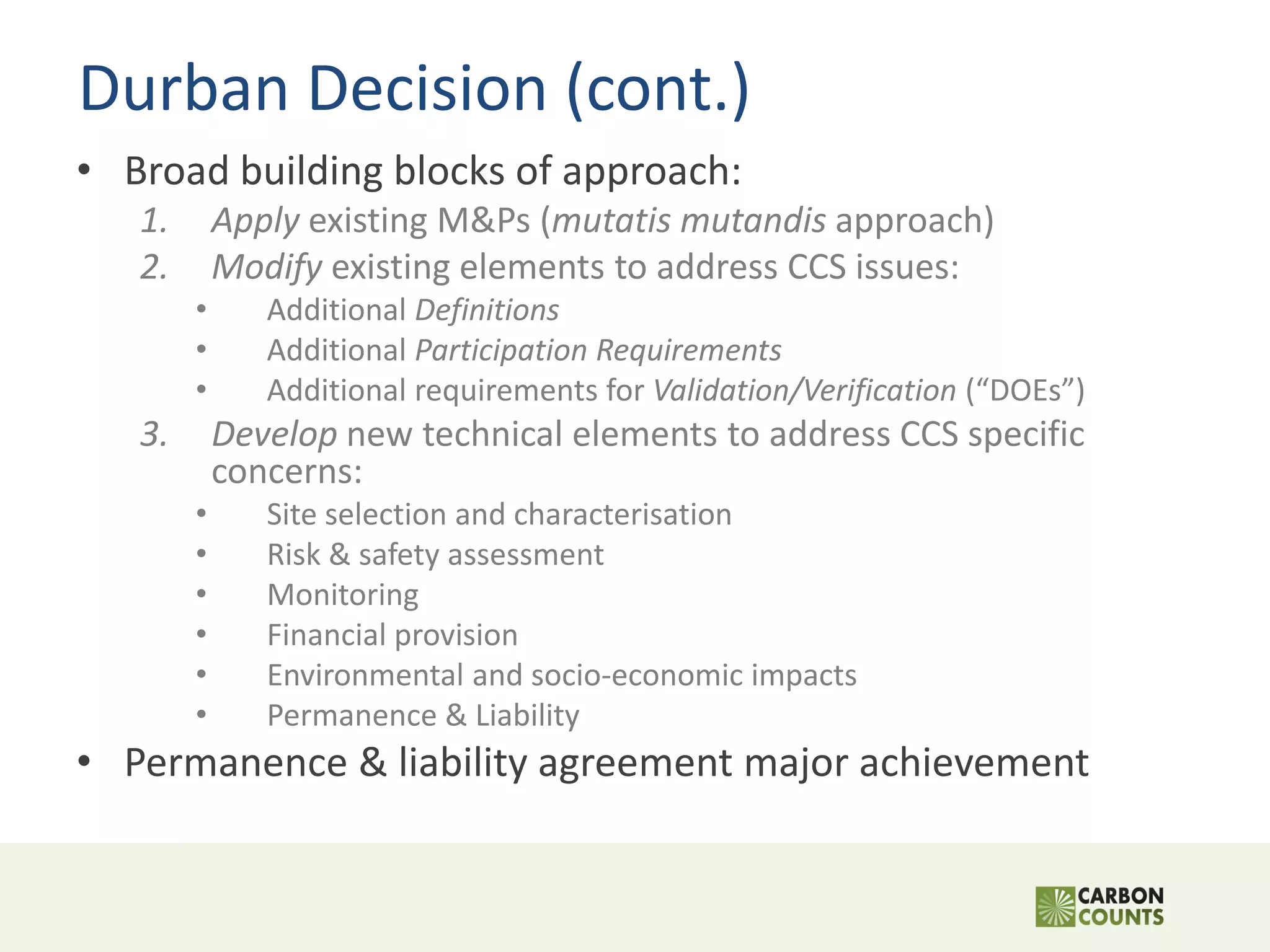 CCS in the clean development mechanism (CDM) | PDF