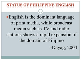 status of Philippine English | PPTX