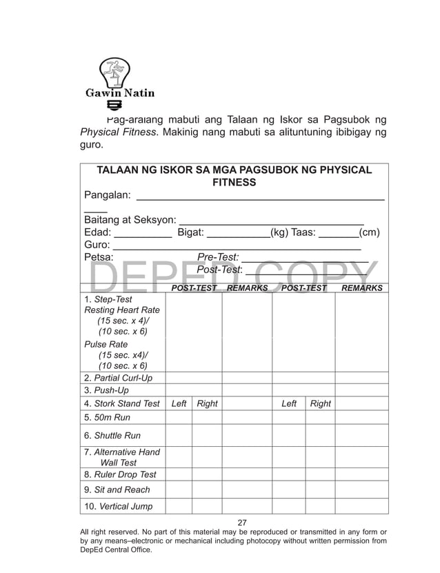 K TO 12 GRADE 4 LEARNER’S MATERIAL IN PHYSICAL EDUCATION (Q1-Q4) | PDF