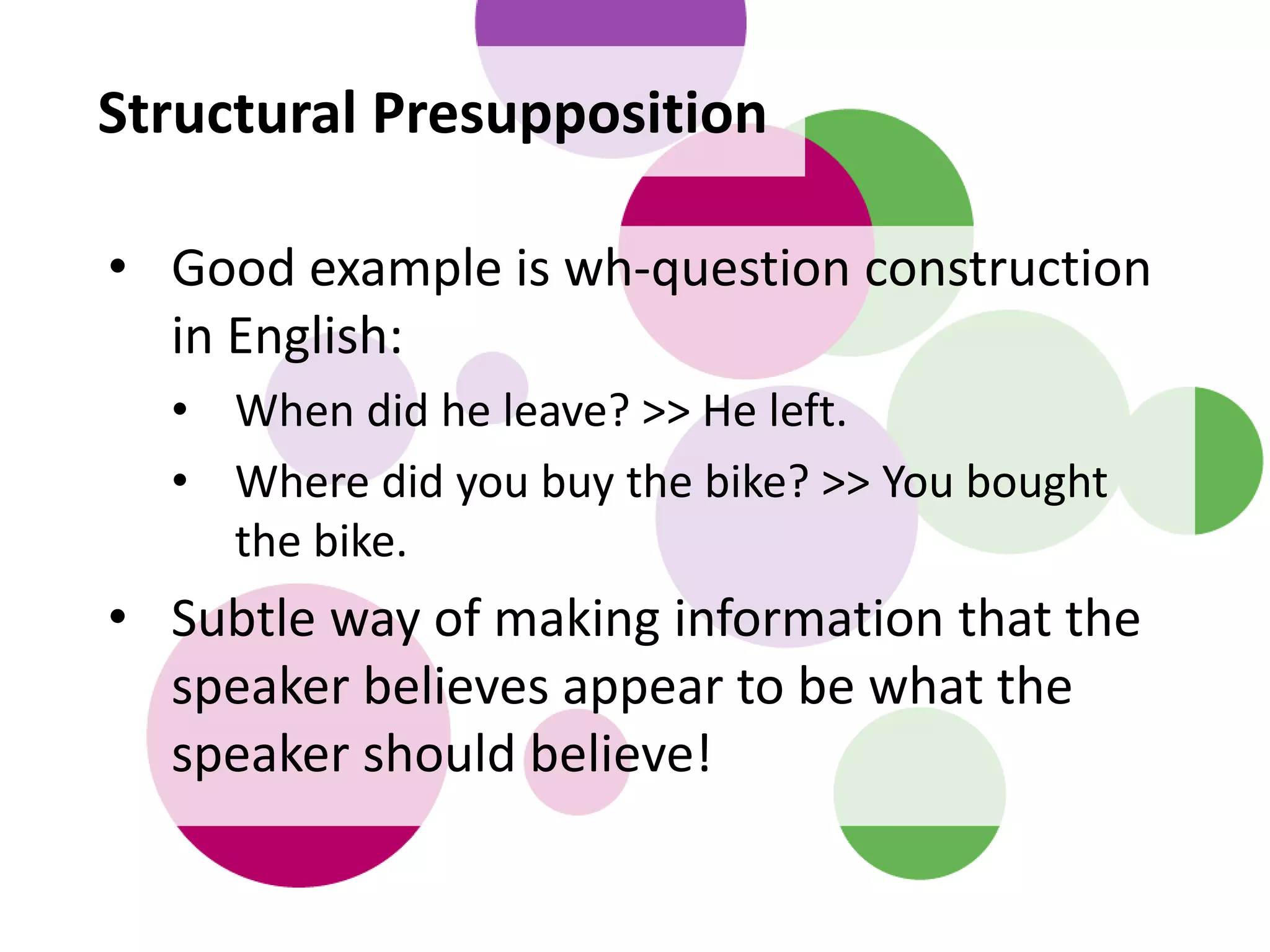 Presupposition And Entailment | PPTX