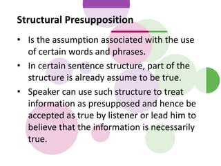 Presupposition And Entailment | PPTX