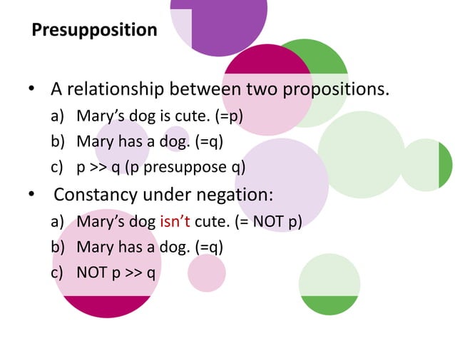 Presupposition And Entailment | PPTX | Science