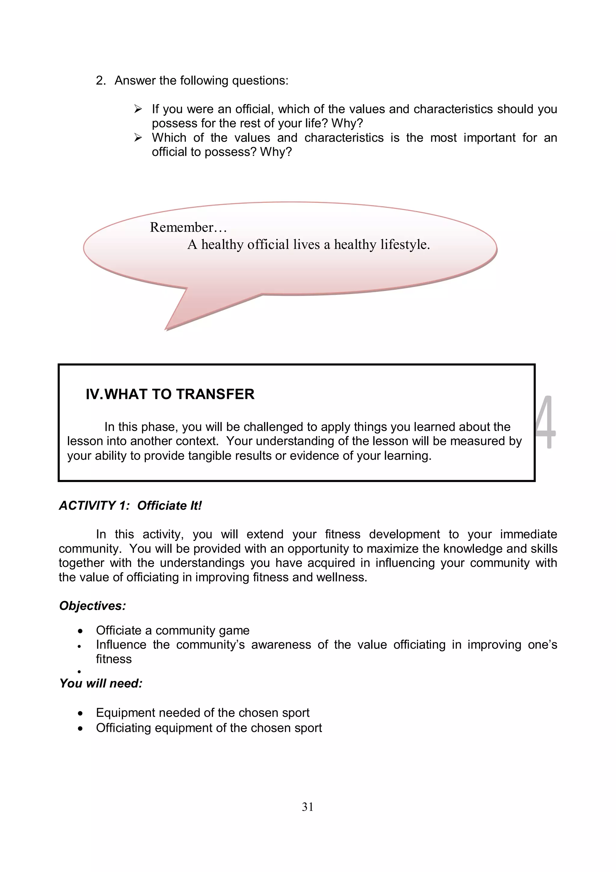 Physical Education (P.E.) Grade 9 Module (1st - 4th Quarter) | PDF