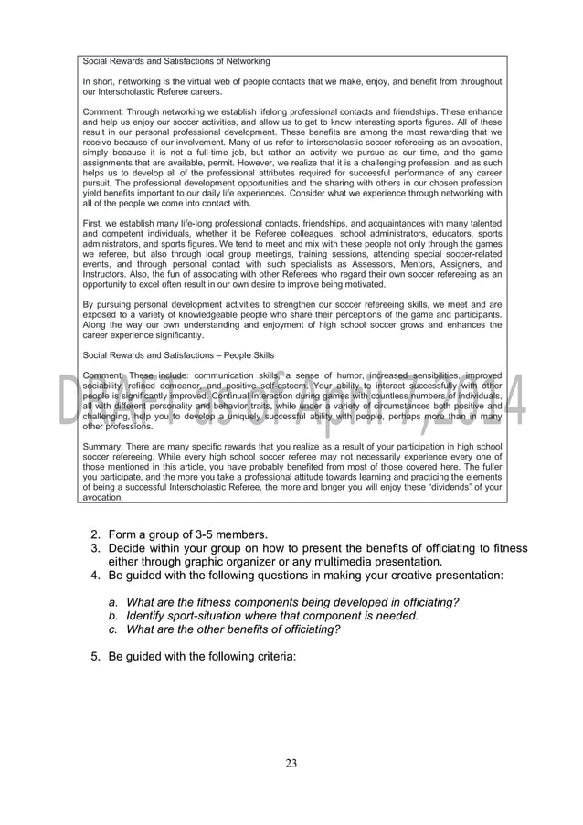 Physical Education (P.E.) Grade 9 Module (1st - 4th Quarter) | PDF