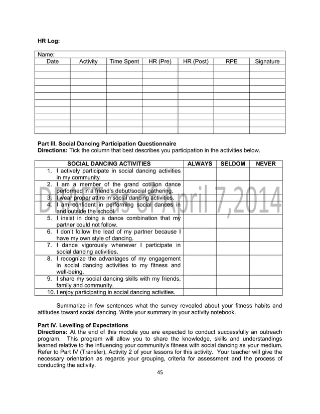 Physical Education (P.E.) Grade 9 Module (1st - 4th Quarter) | PDF