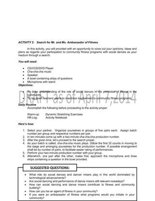 Physical Education (P.E.) Grade 9 Module (1st - 4th Quarter) | PDF