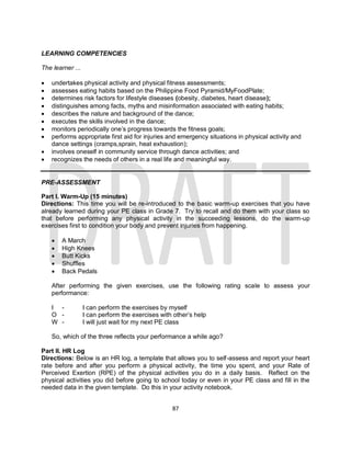 Physical Education (P.E.) Grade 9 Module (1st - 4th Quarter) | PDF