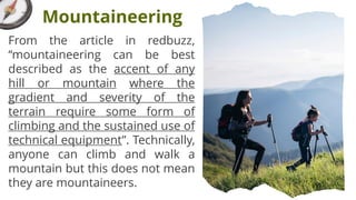 Mountaineering as a moderate to vigorous physical | PDF