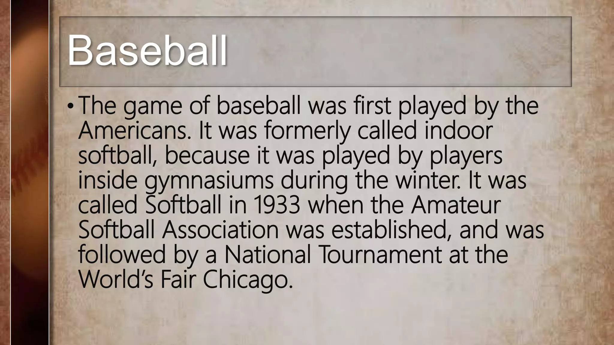 Baseball/Softball (Physical Education) | PPTX