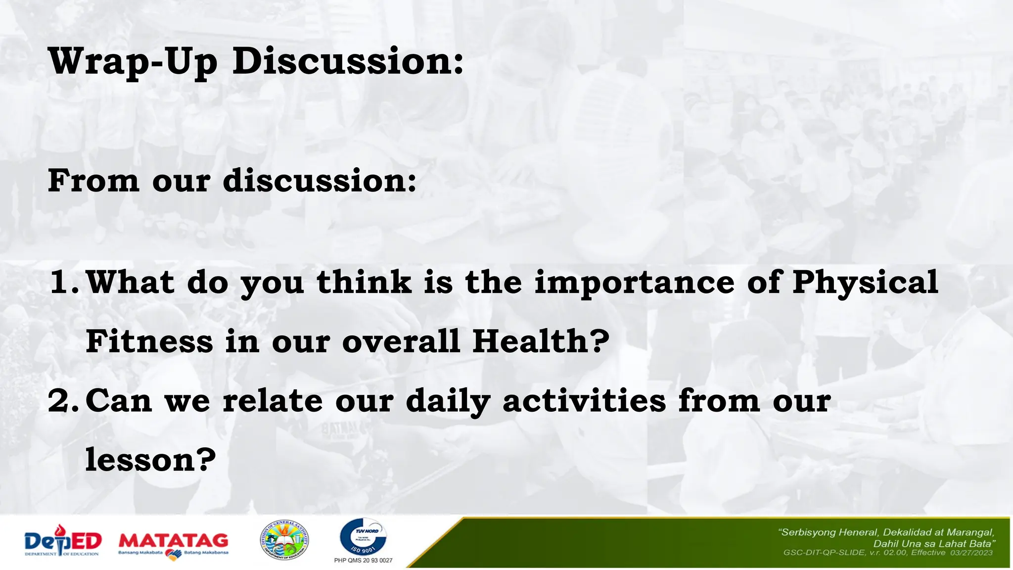 Grade 8 Physical Education- Physical Fitness Test | PPTX