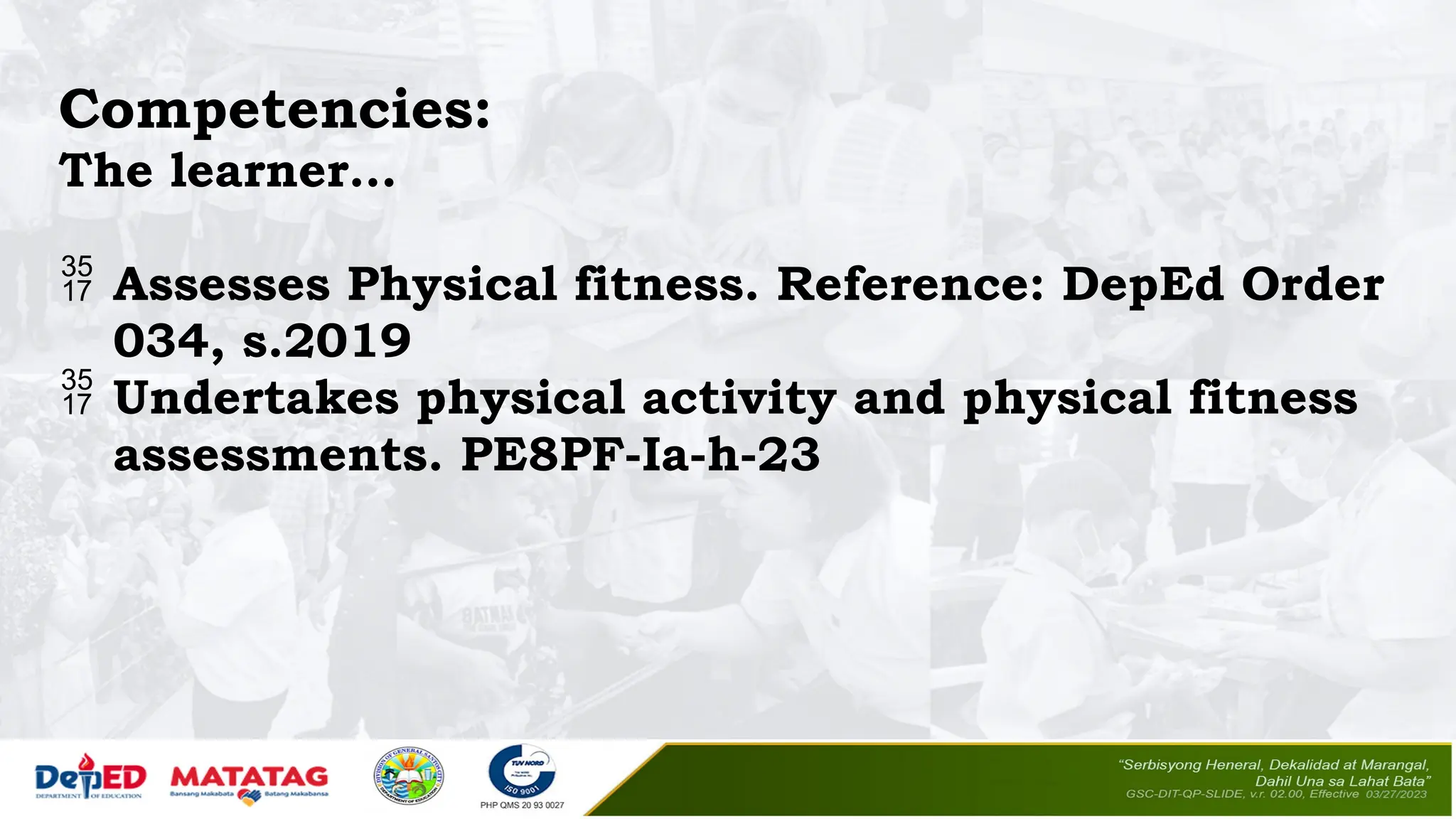 Grade 8 Physical Education- Physical Fitness Test | PPTX