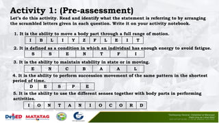 Grade 8 Physical Education- Physical Fitness Test | PPTX