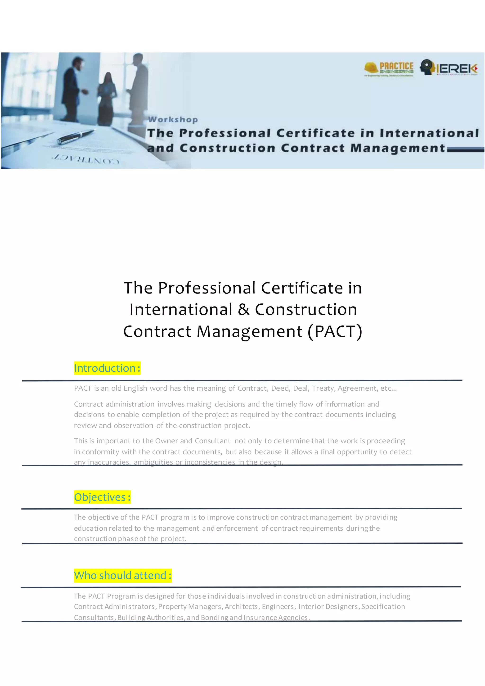 The Professional Certificate in International & Construction Contract ...