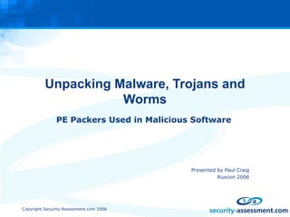 PE Packers Used in Malicious Software - Part 1 | PPT
