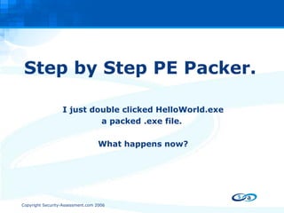 PE Packers Used in Malicious Software - Part 1 | PPT