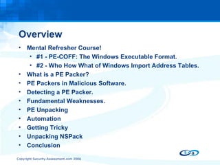 PE Packers Used in Malicious Software - Part 1 | PPT