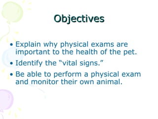 PE - Physical Exam.ppt animals vets science | PPT
