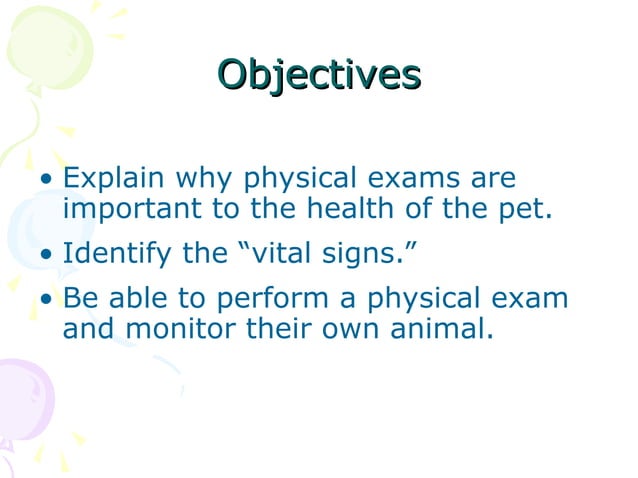 PE - Physical Exam.ppt animals vets science | PPT