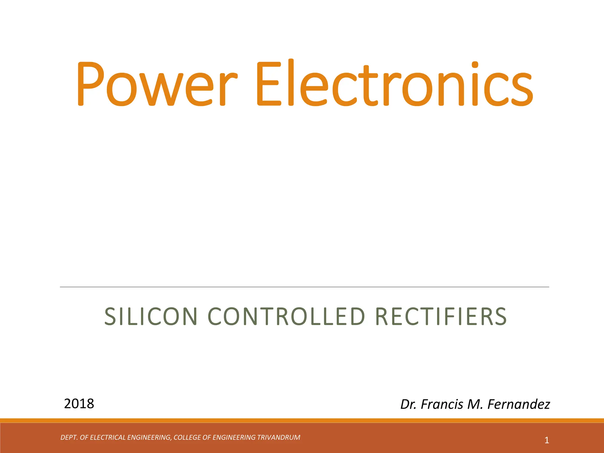 Power Electronics - Silicon controlled rectifiers | PDF