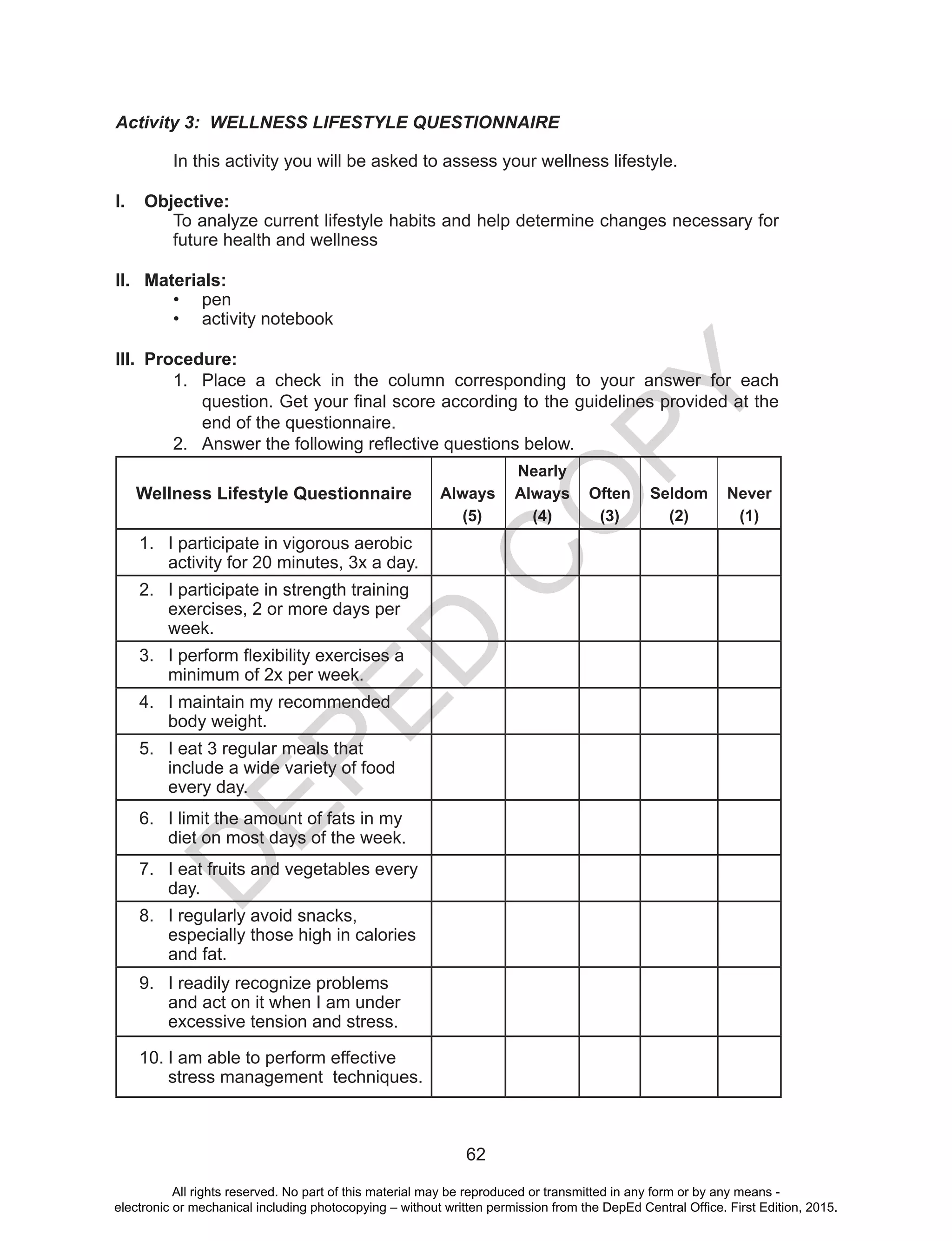 P.E. Grade 10 3rd quarter | PDF
