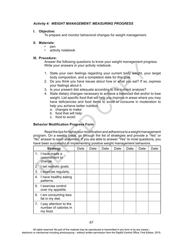 P.E. Grade 10 3rd quarter | PDF