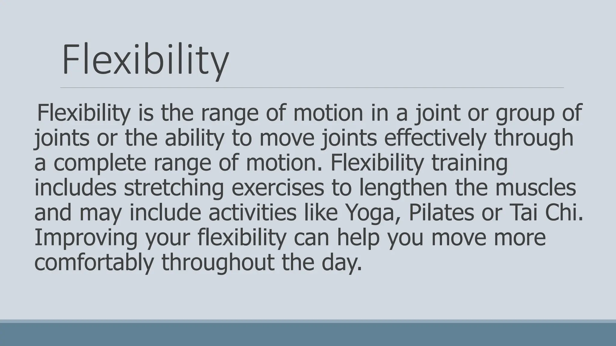 PE 11 week 4 Assessment of Flexibility.pptx | Physical Therapy | Wellness