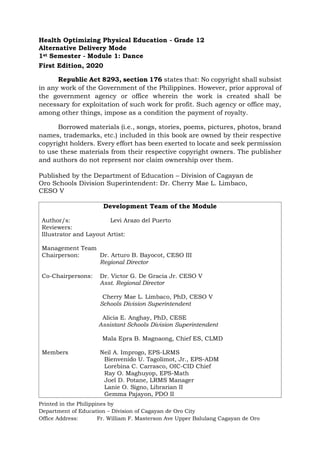 Pe 12, (hope3) q2, module 2 , lesson 5 by levi 311 | PDF