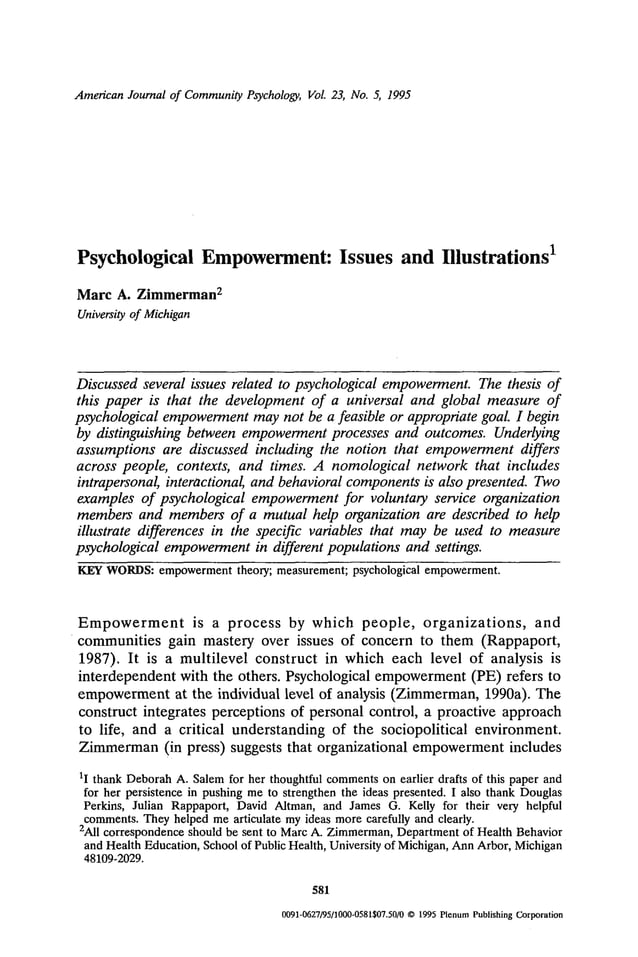 psychological empowerment | PDF