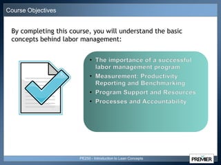 Premier's Introduction To Labor Management in Healthcare | PPTX