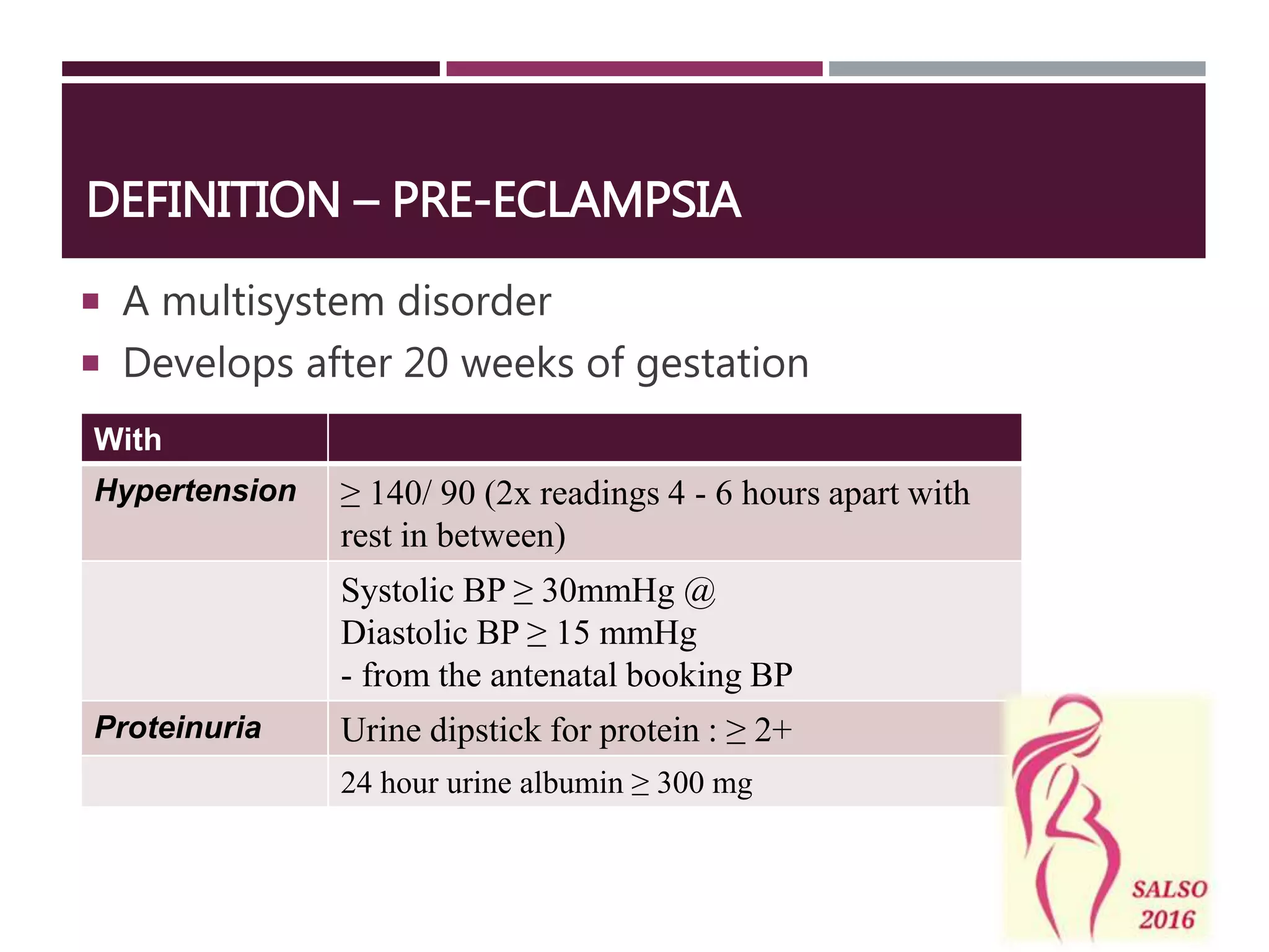 Pre-eclampsia | PPTX | Pregnancy | Reproductive Health