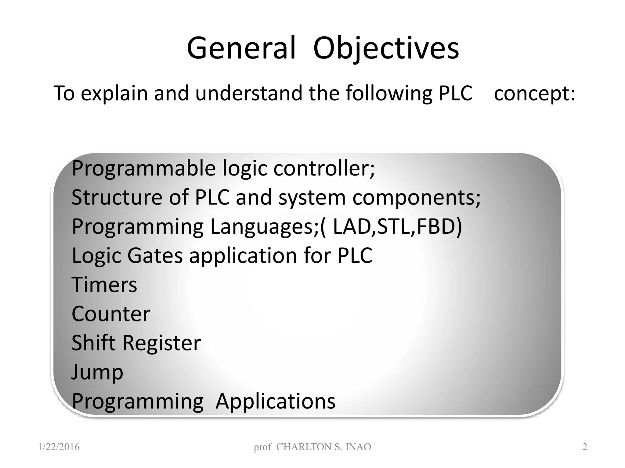 Pe 3231 week 15 18 plc | PPTX