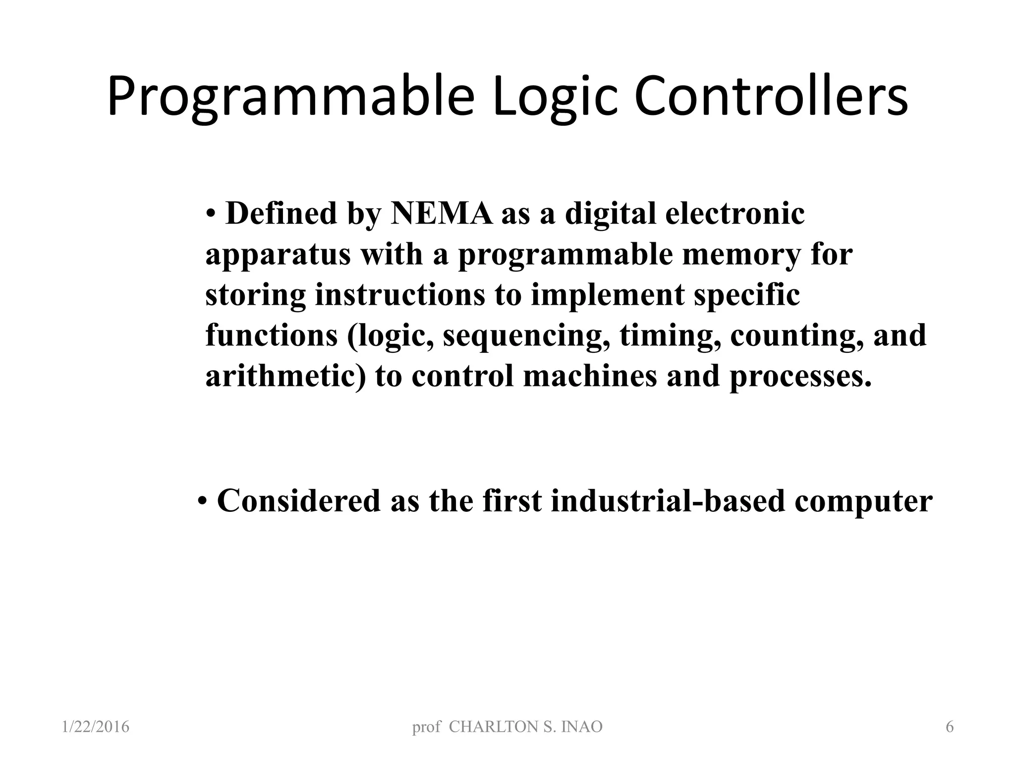 Pe 3231 week 15 18 plc | PPTX